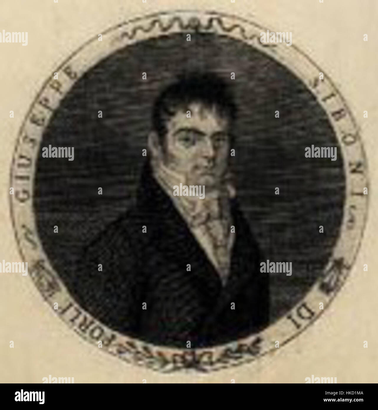 This portrait features Giuseppe Siboni, an Italian artist known for his ...