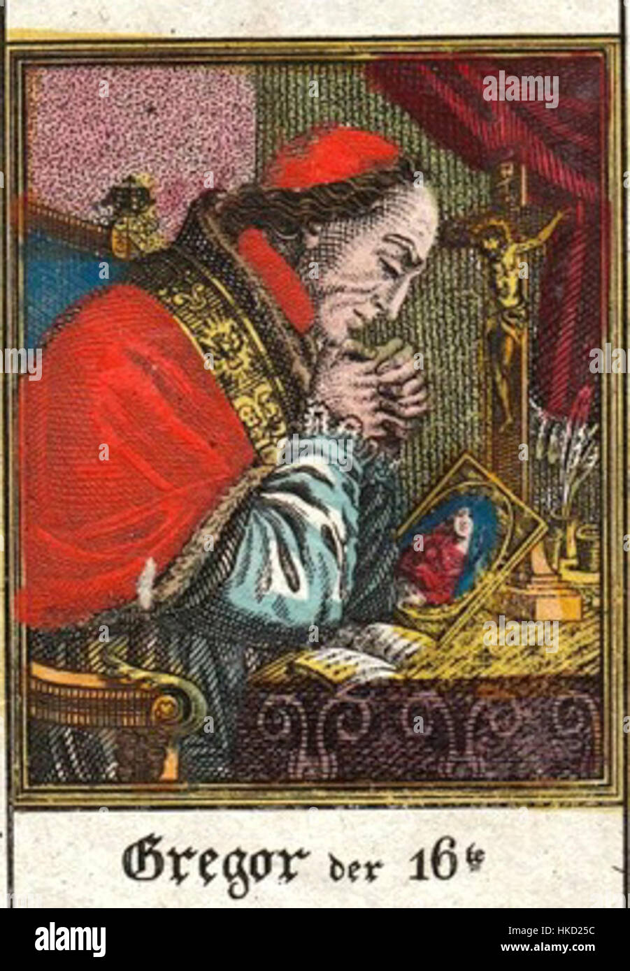 'Gregor XVI. Stich 1' is an engraving depicting Pope Gregory XVI. This ...