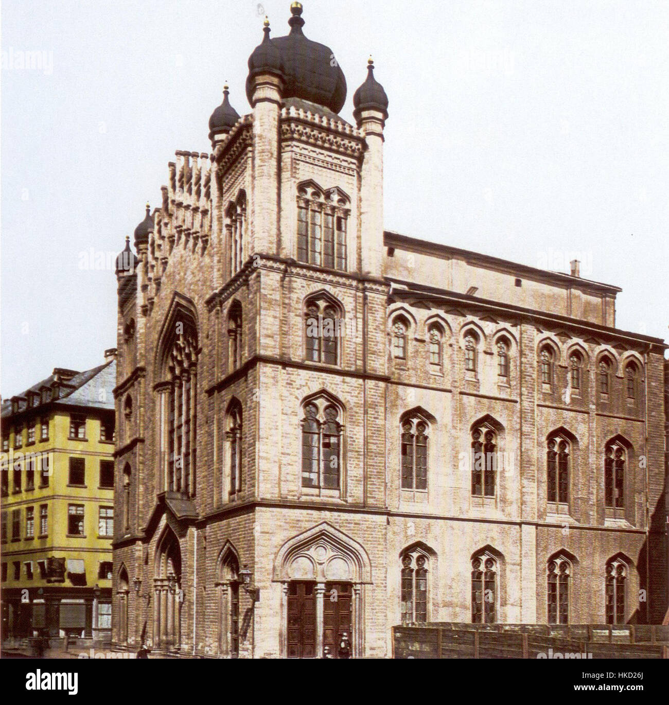 The 'Frankfurt Hauptsynagoge,' depicted in this artwork from 1885, was ...