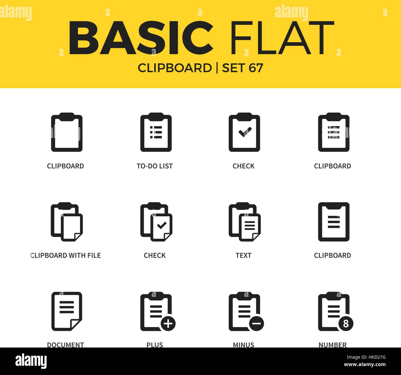 Basic set of clipboards icons Stock Vector Image & Art - Alamy