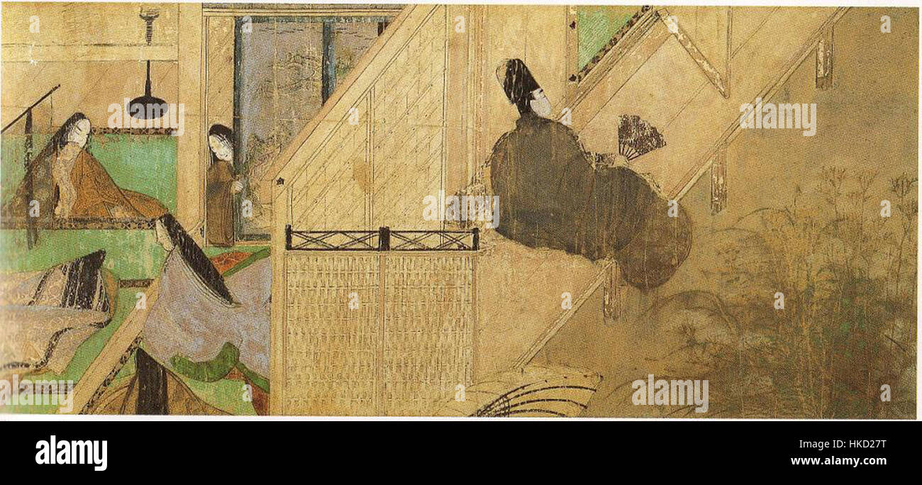 A scene from the *Genji Emaki*, depicting a moment in the life of the ...