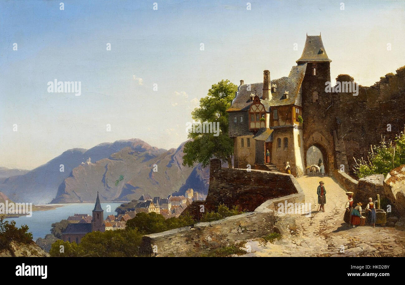 Gottfried Pulian’s 1858 painting ‘Landschaft an der Mosel’ captures the ...