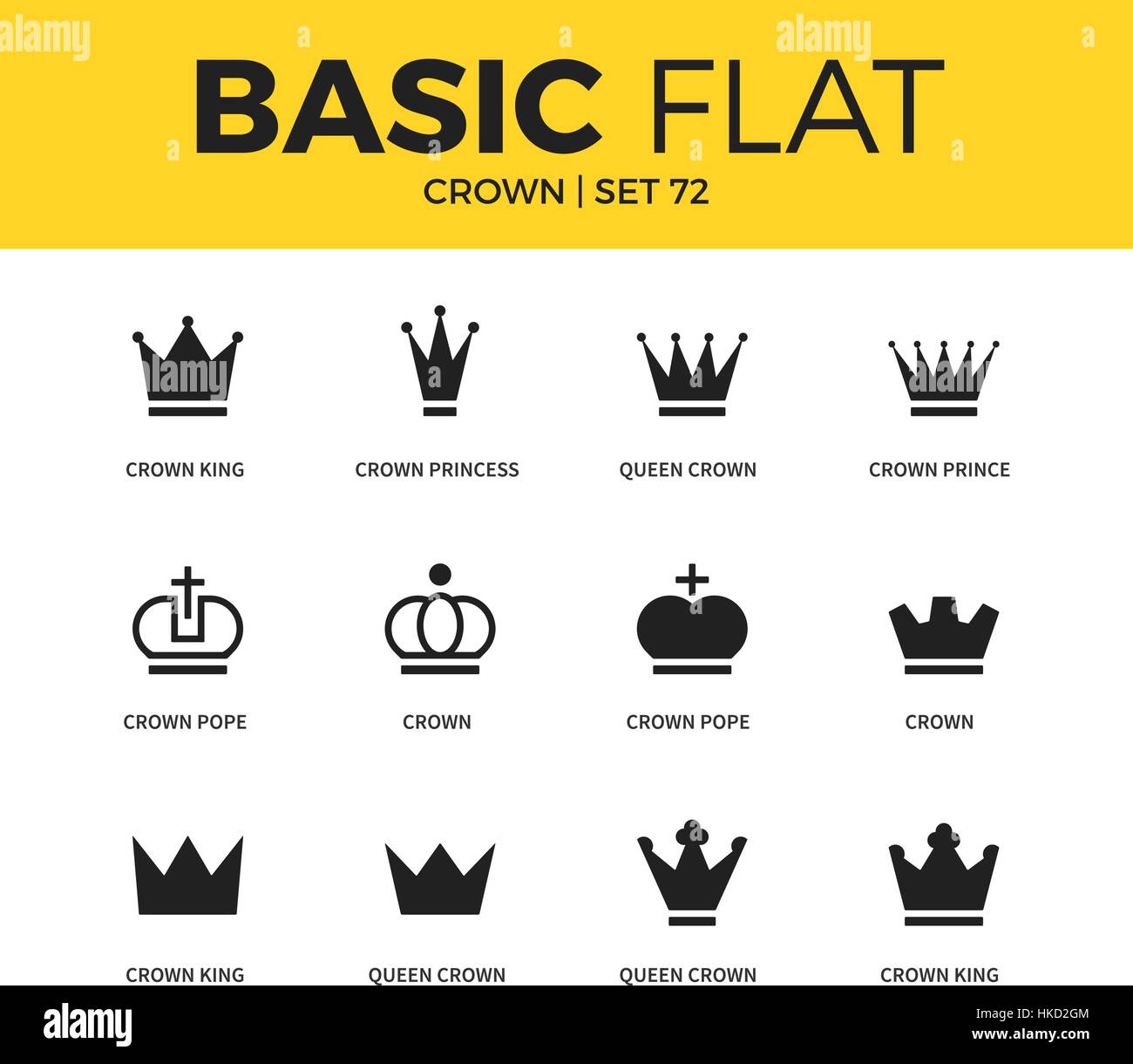 Basic set of crown icons Stock Vector Image & Art - Alamy