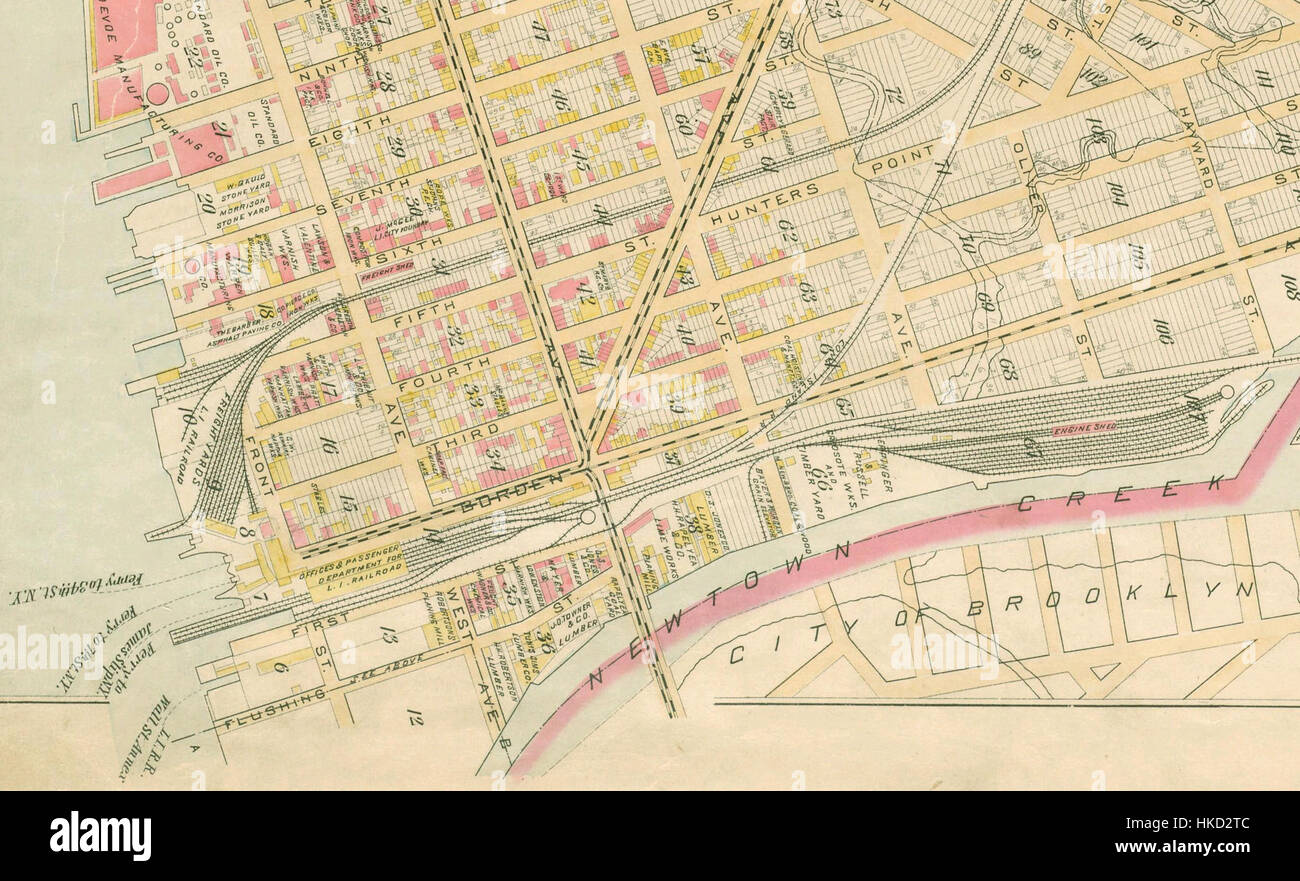 This historical artwork shows the Long Island Railroad (LIRR) station ...