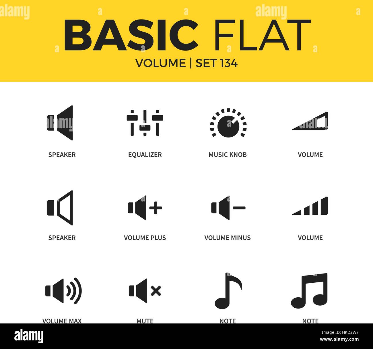 Basic set of icons Stock Vector Image & Art - Alamy