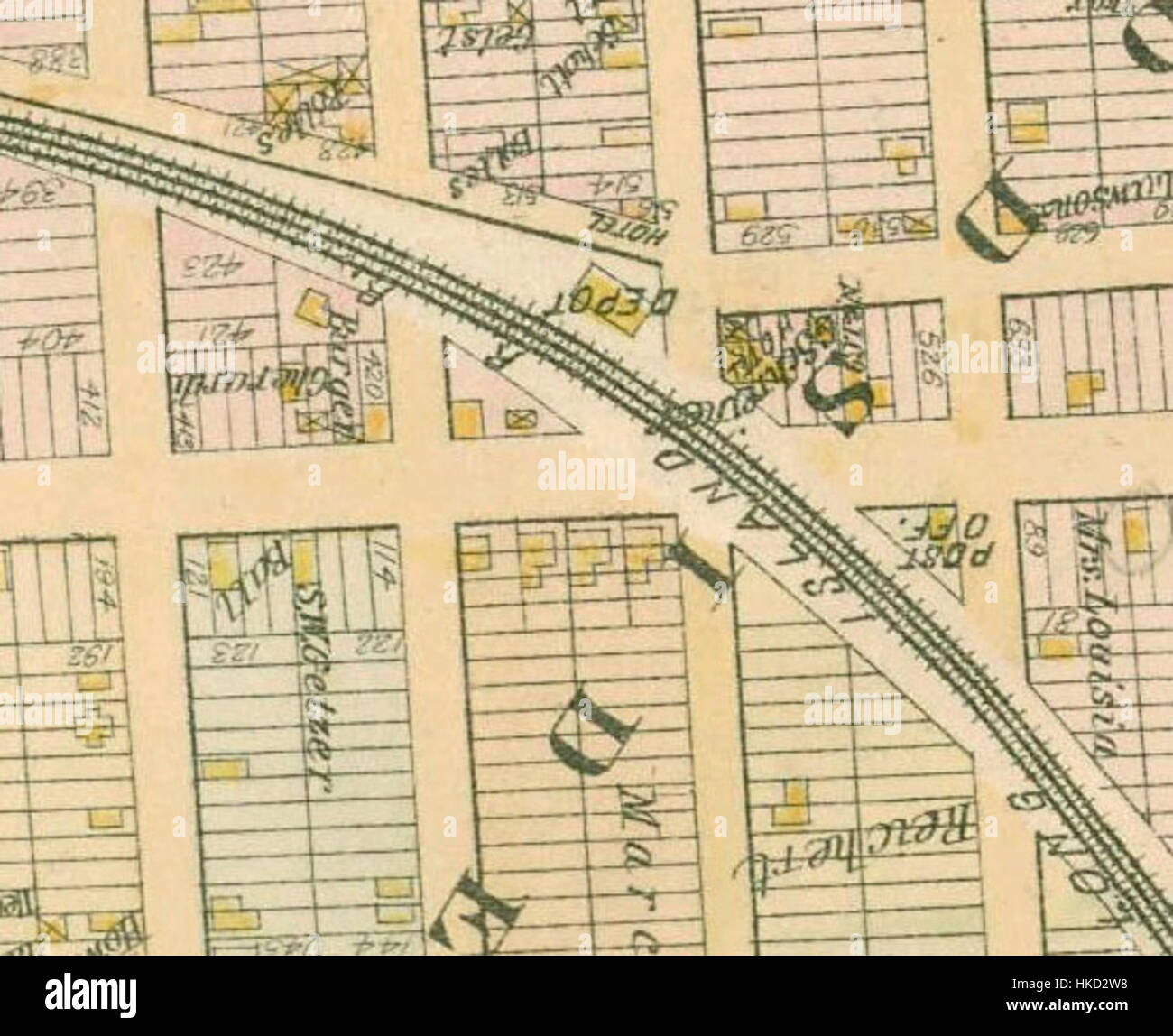 This historical image shows the Long Island Rail Road's Woodside ...