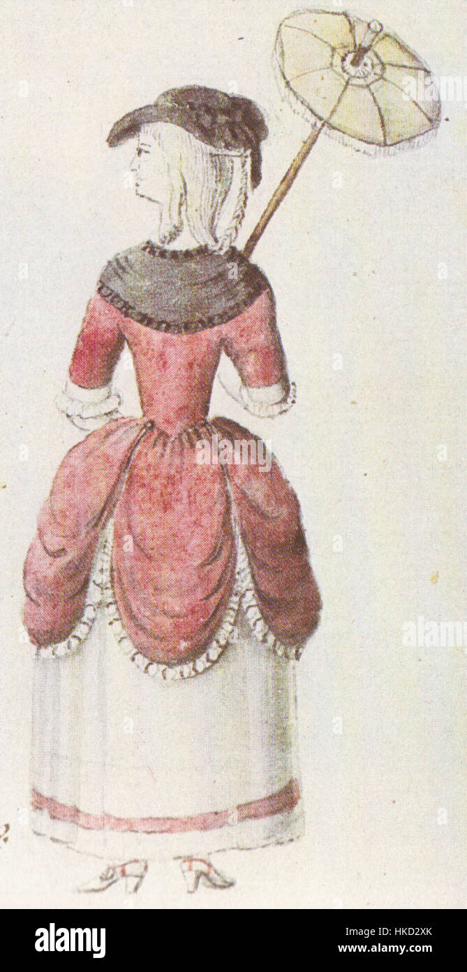 *Higher Class Female Taking a Walk*, painted by Brotze, is an elegant ...
