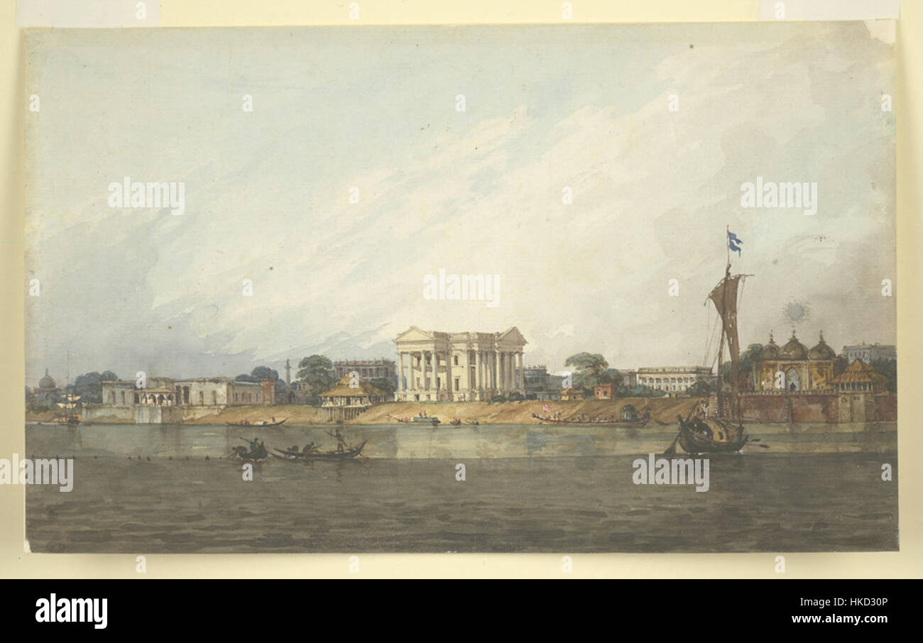 This artwork represents the Hazarduari Palace, showcasing its ...