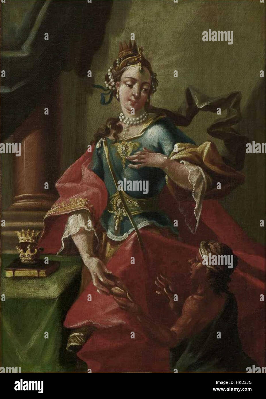 The painting 'Hl Elisabeth' from 18th-century Germany portrays the ...