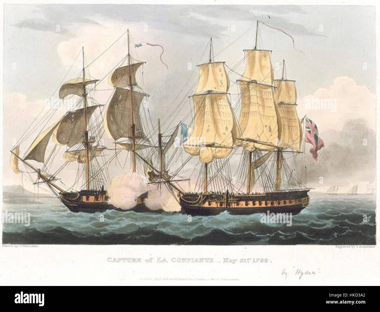 *Hydra & Confiante* portrays a dramatic naval battle scene between two ...