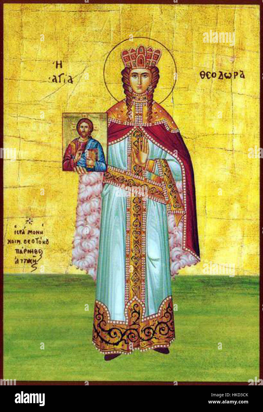 Theodora (greek icon XIX c Stock Photo - Alamy