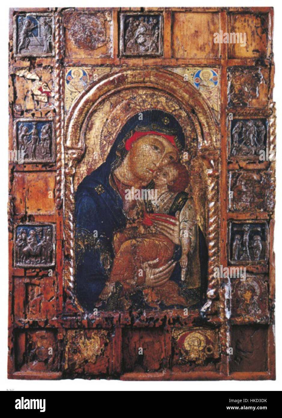 This Byzantine icon, 'Virgin Eleousa,' is a depiction of the Virgin ...