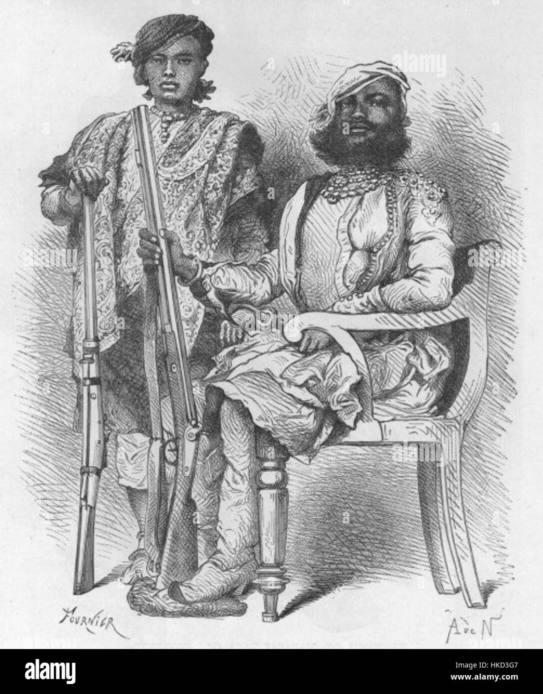 This painting captures the Jat nobles of Dholepore, highlighting their ...