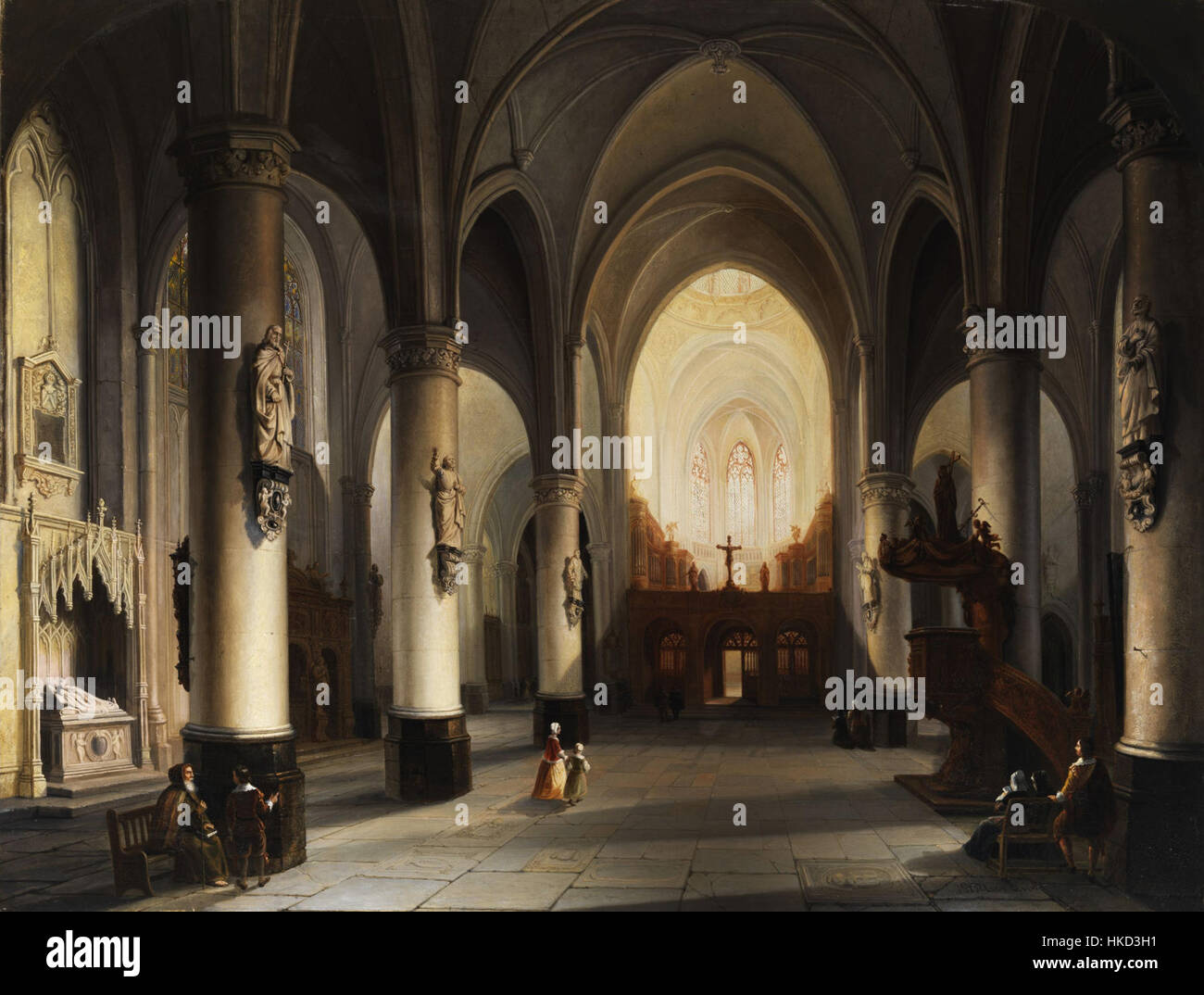 An interior painting by Jean Baptiste Tetar van Elven, depicting the ...