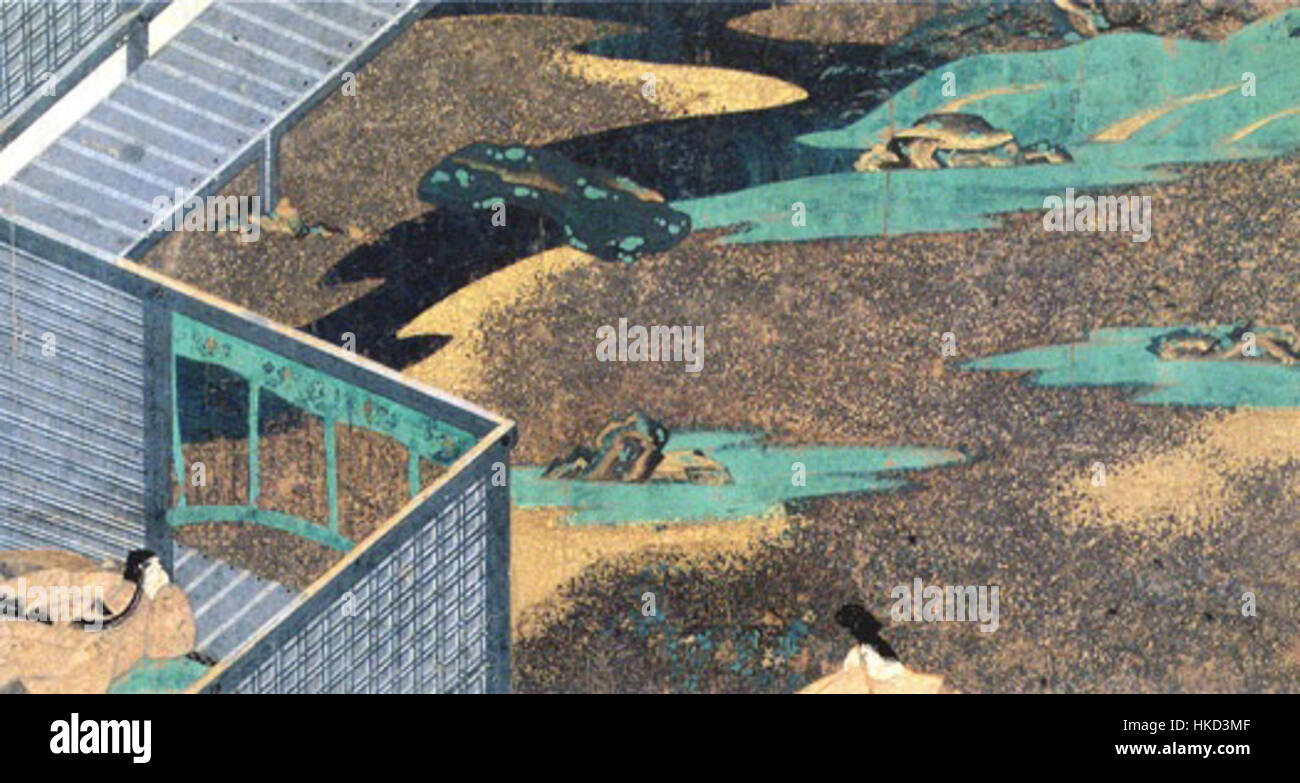 The 'Ise monogatari emaki' is a painted handscroll that captures scenes ...