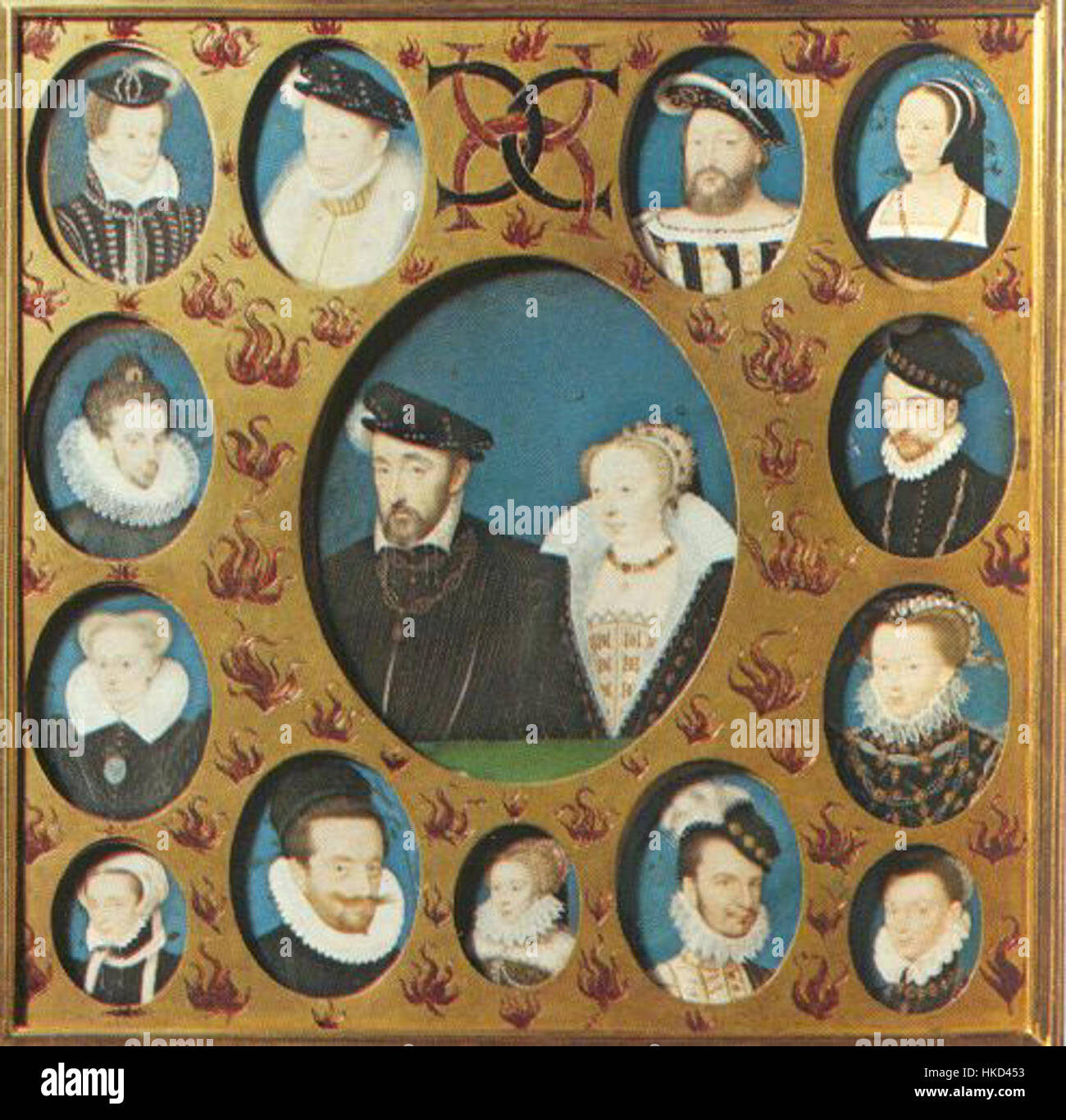 This artwork, 'Katharina von Medici Familie 7,' depicts members of the ...