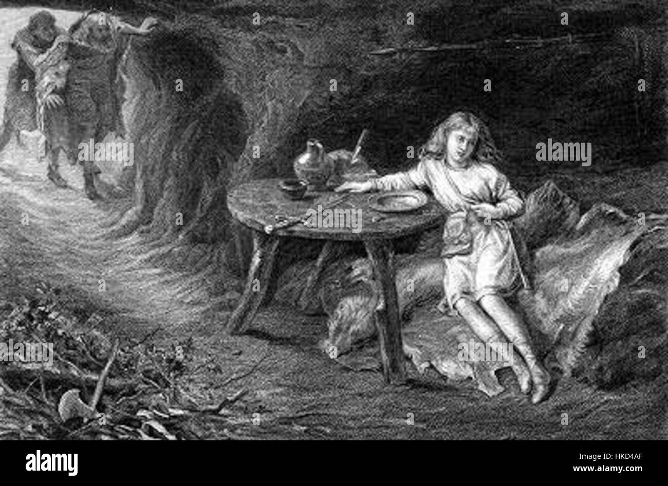 'Imogen in the Cave' by Thomas A. Graham captures a dramatic scene of a ...