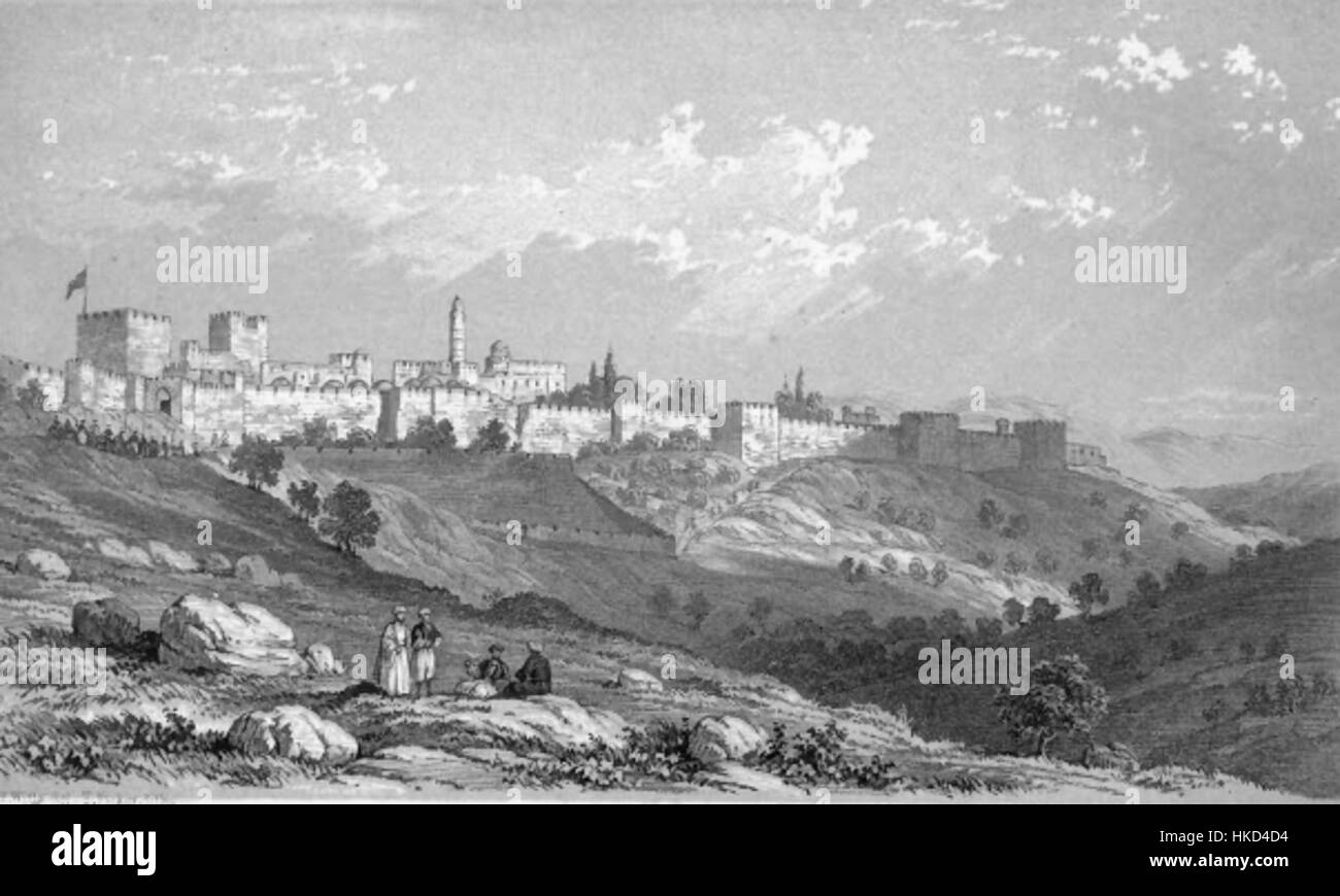 This painting depicts Mount Zion in Jerusalem, a sacred and historical ...