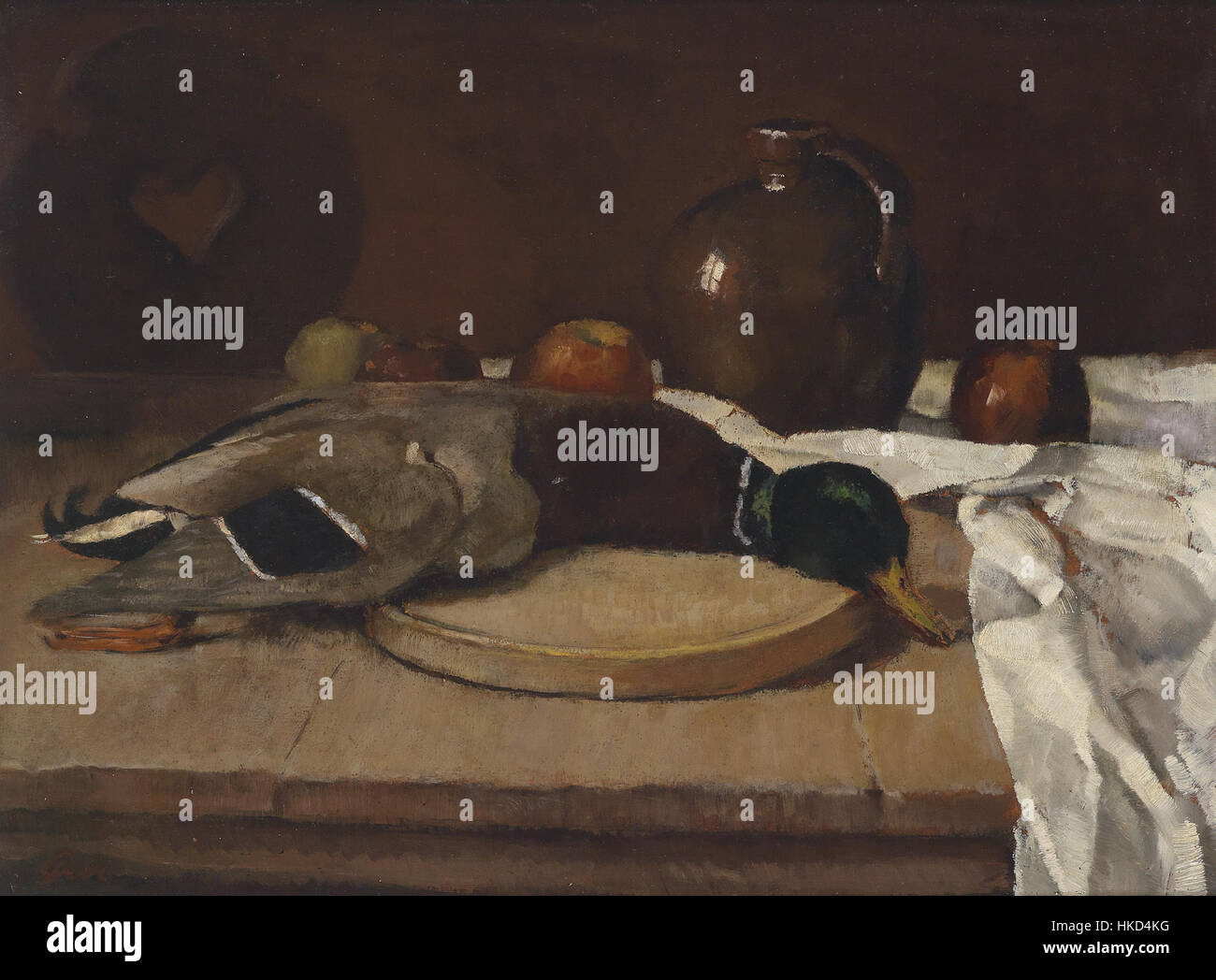 'Stillleben mit Ente' by Karl August Robert Erbe is an oil painting of ...