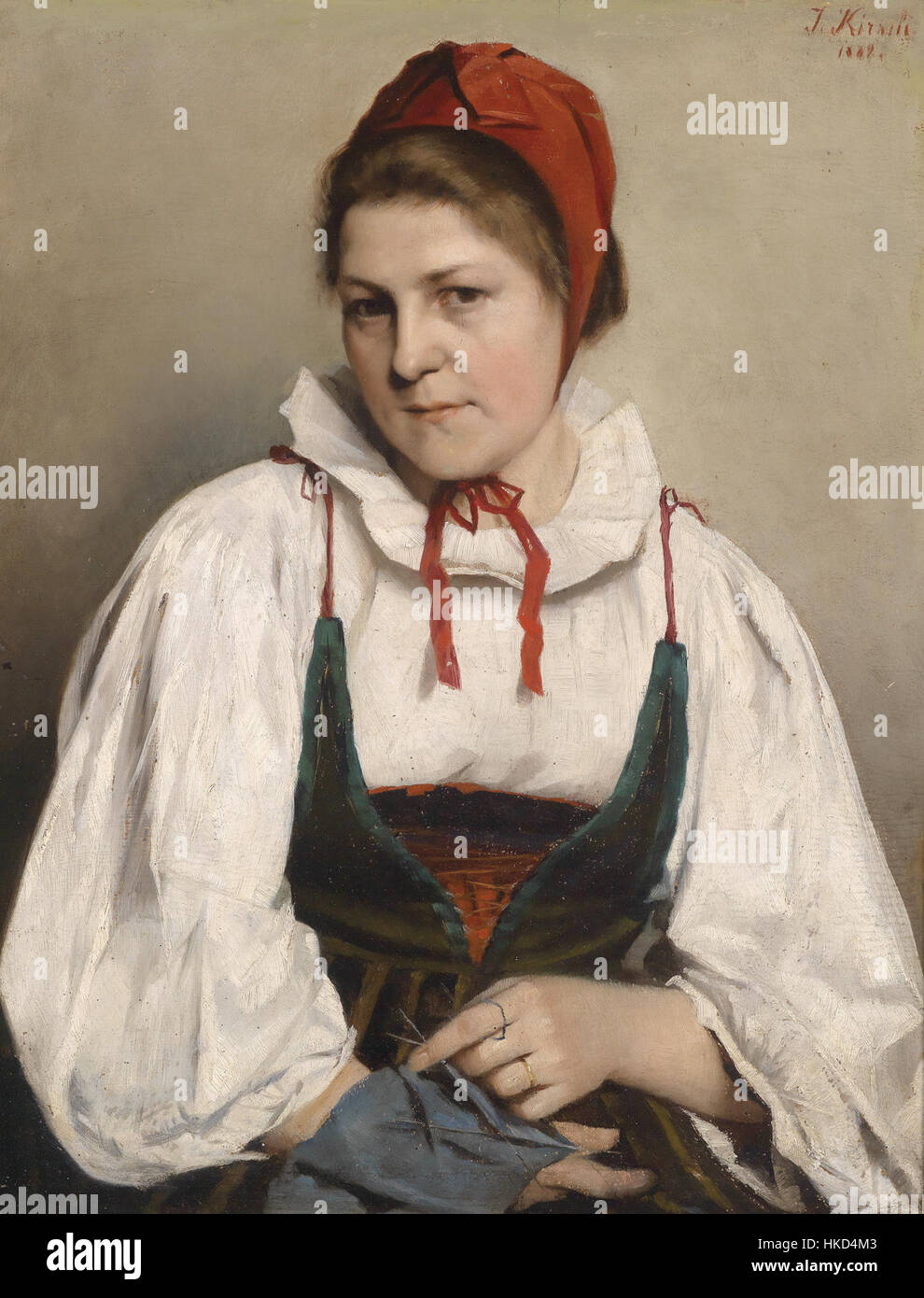 Johanna Kirsch’s 1889 painting, 'Strickende Frau' (Knitting Woman ...