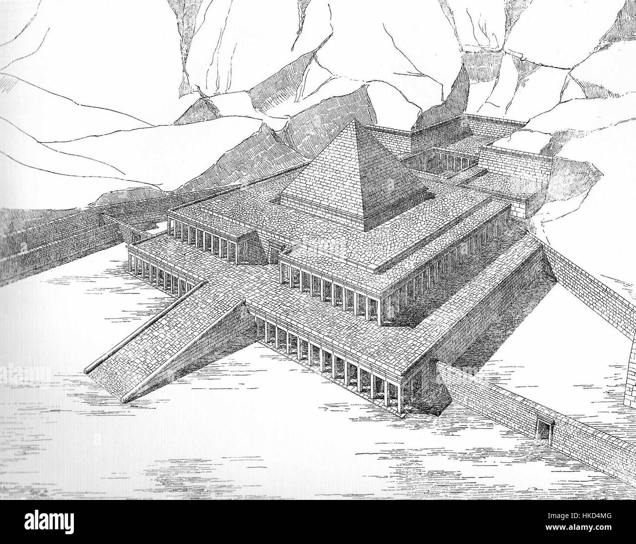Architectural heritage ancient egyptian Black and White Stock Photos ...