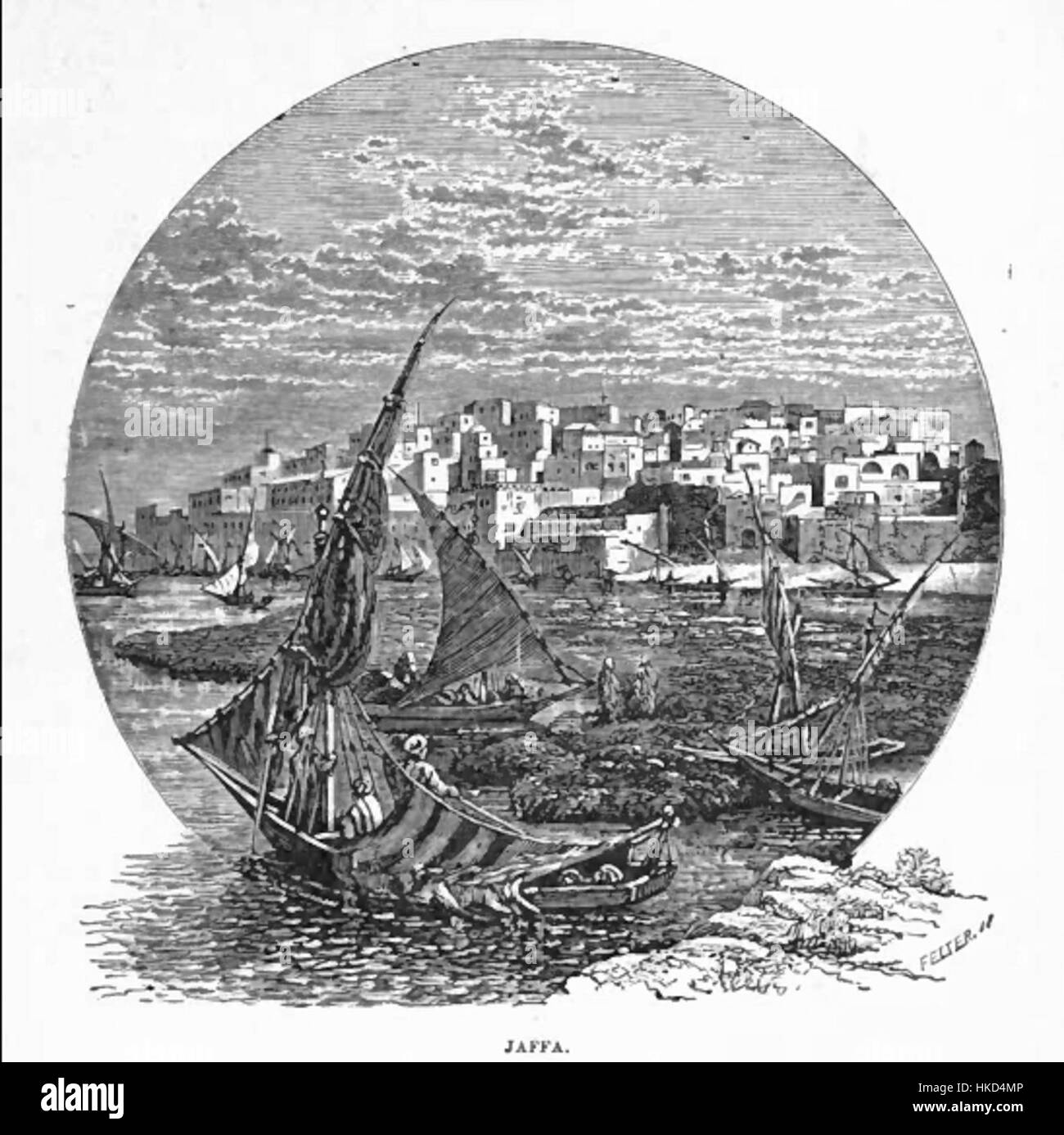 The 1887 painting of Jaffa presents a vivid depiction of the ancient ...