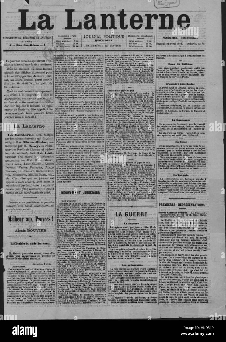 'La Lanterne' is a painting or illustration that symbolizes ...