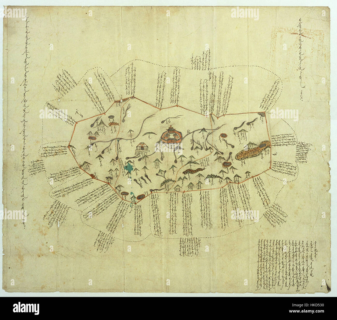 A traditional artwork depicting the Setsen Han Aimag Tuden Banner. This ...