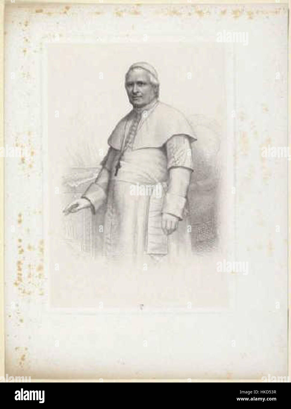 'Le Pape Pie IX' is a historical portrait of Pope Pius IX, painted in ...