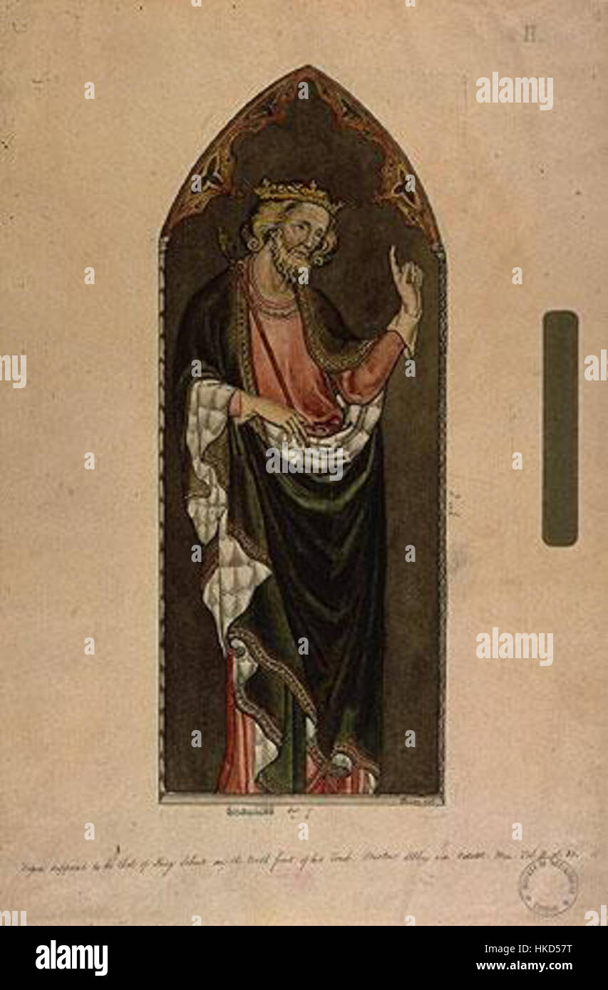 This artwork depicts the tomb sculpture of King Sebert, located in ...