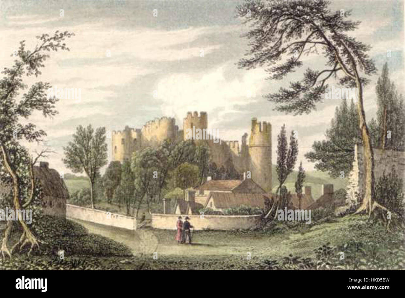 The 'Laugharne Castle 1800' painting depicts the historic Welsh castle ...