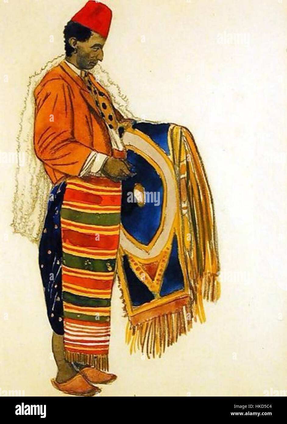 Le Marchand de Tapis, painted by L. Bakst, portrays a vibrant, detailed ...
