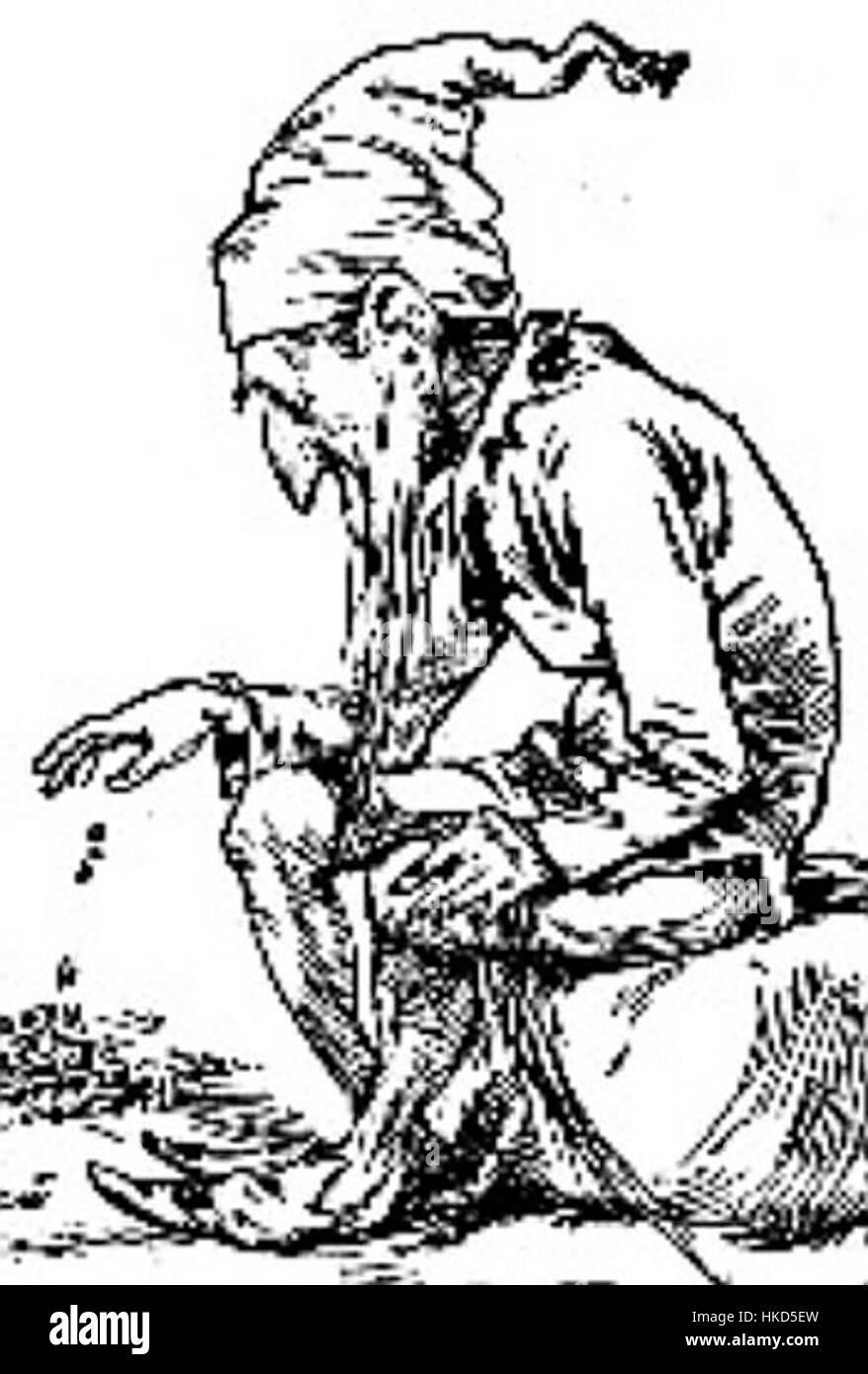 An engraving depicting a leprechaun, showcasing the mythical Irish ...
