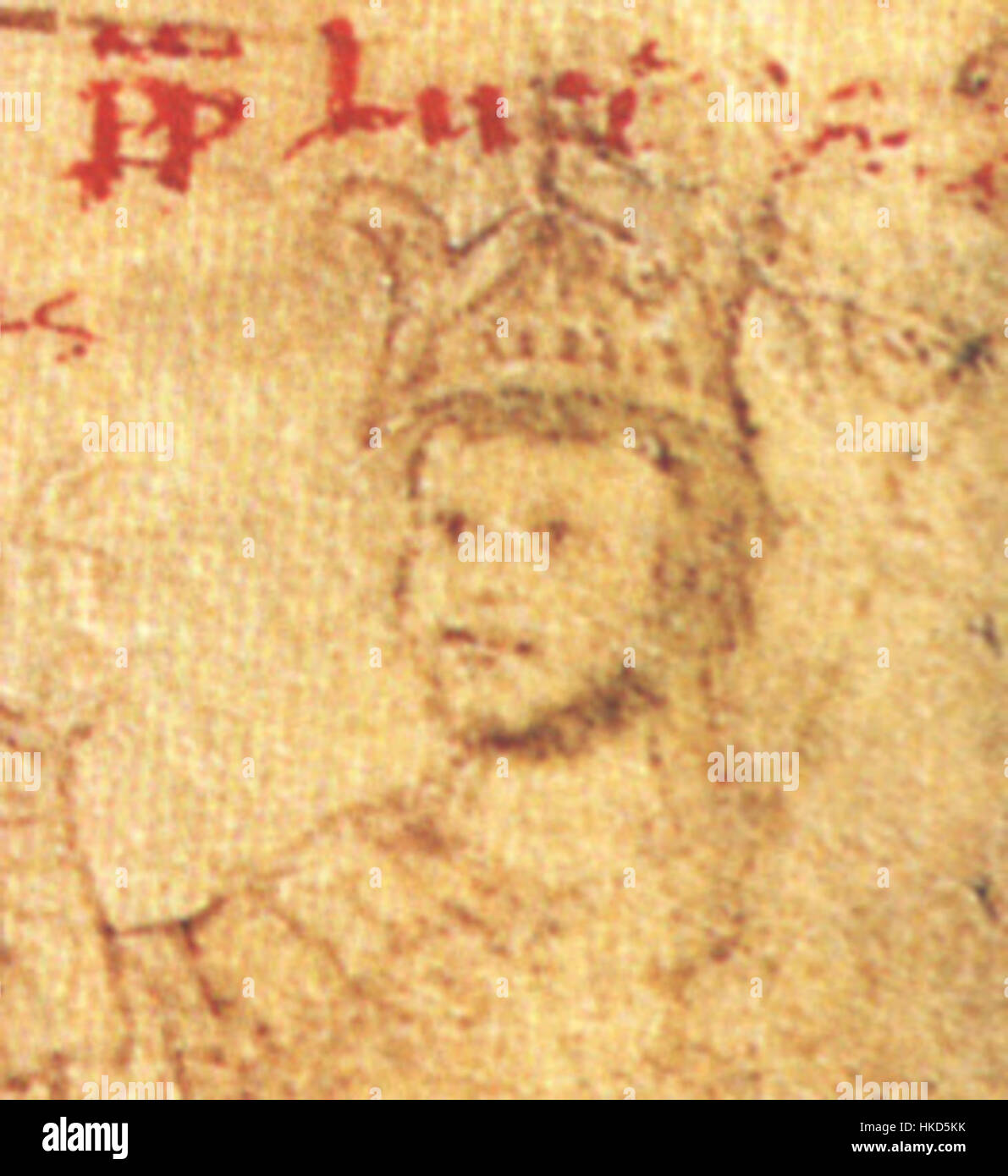 This cropped depiction of Pope Lucius III portrays the pope in ...