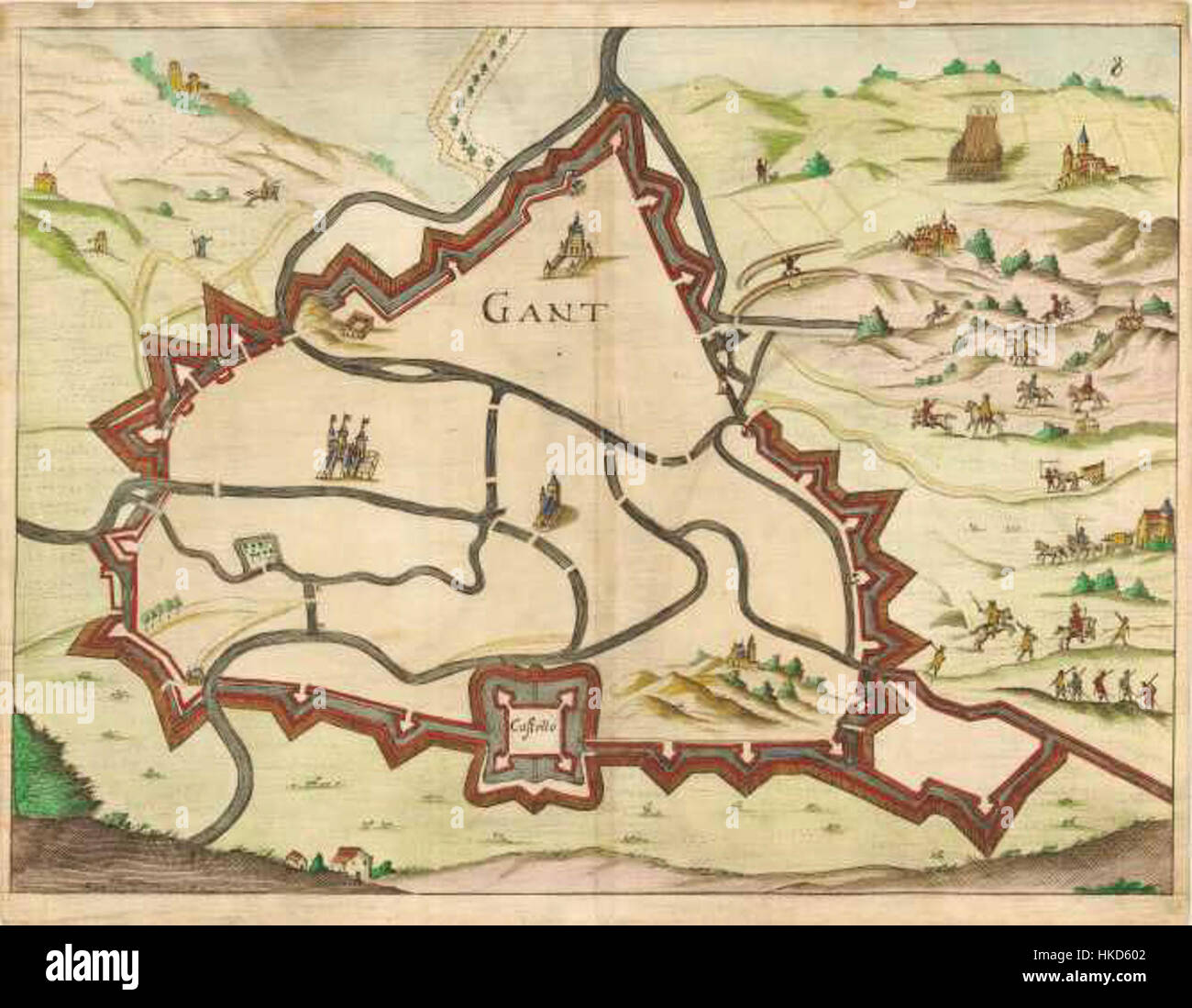 This map of Ghent, titled 'Priorato,' illustrates the city’s layout ...