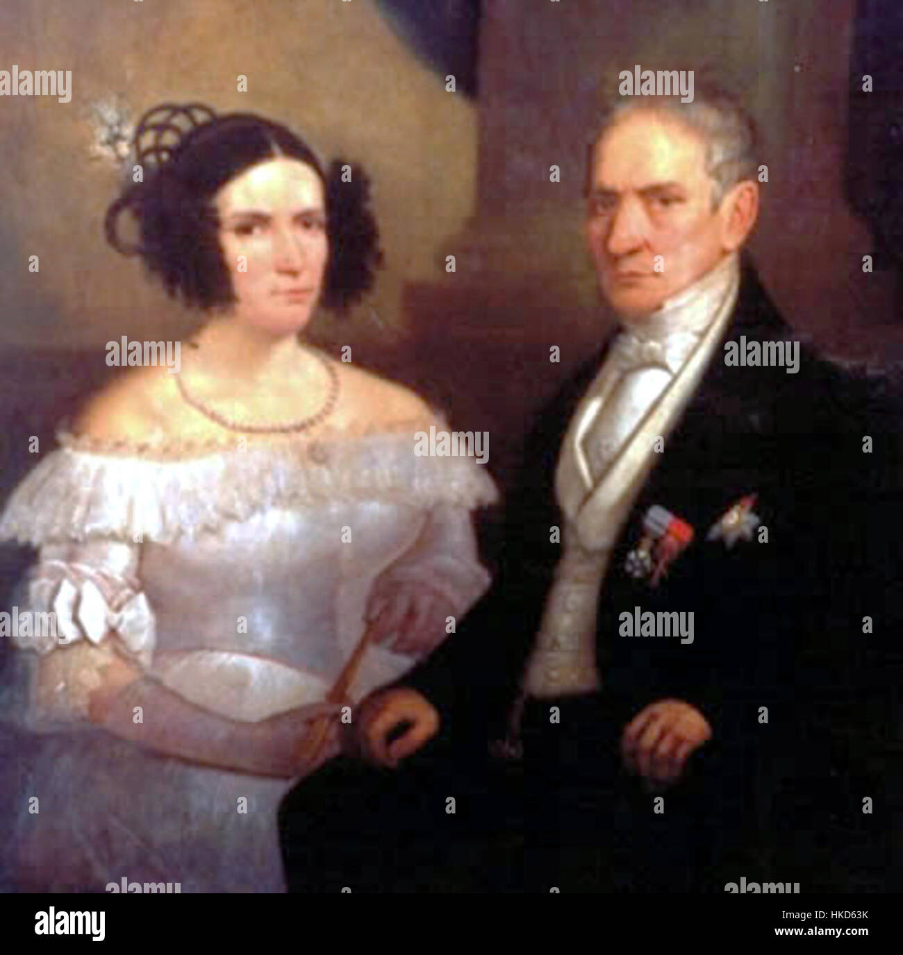 This painting features Manuel Francisco and his wife Francisca Elisa ...