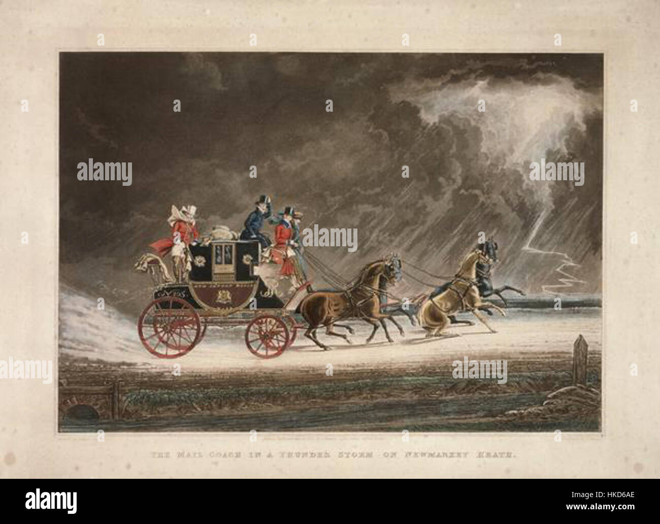 This painting depicts a traditional mailcoach, illustrating the ...