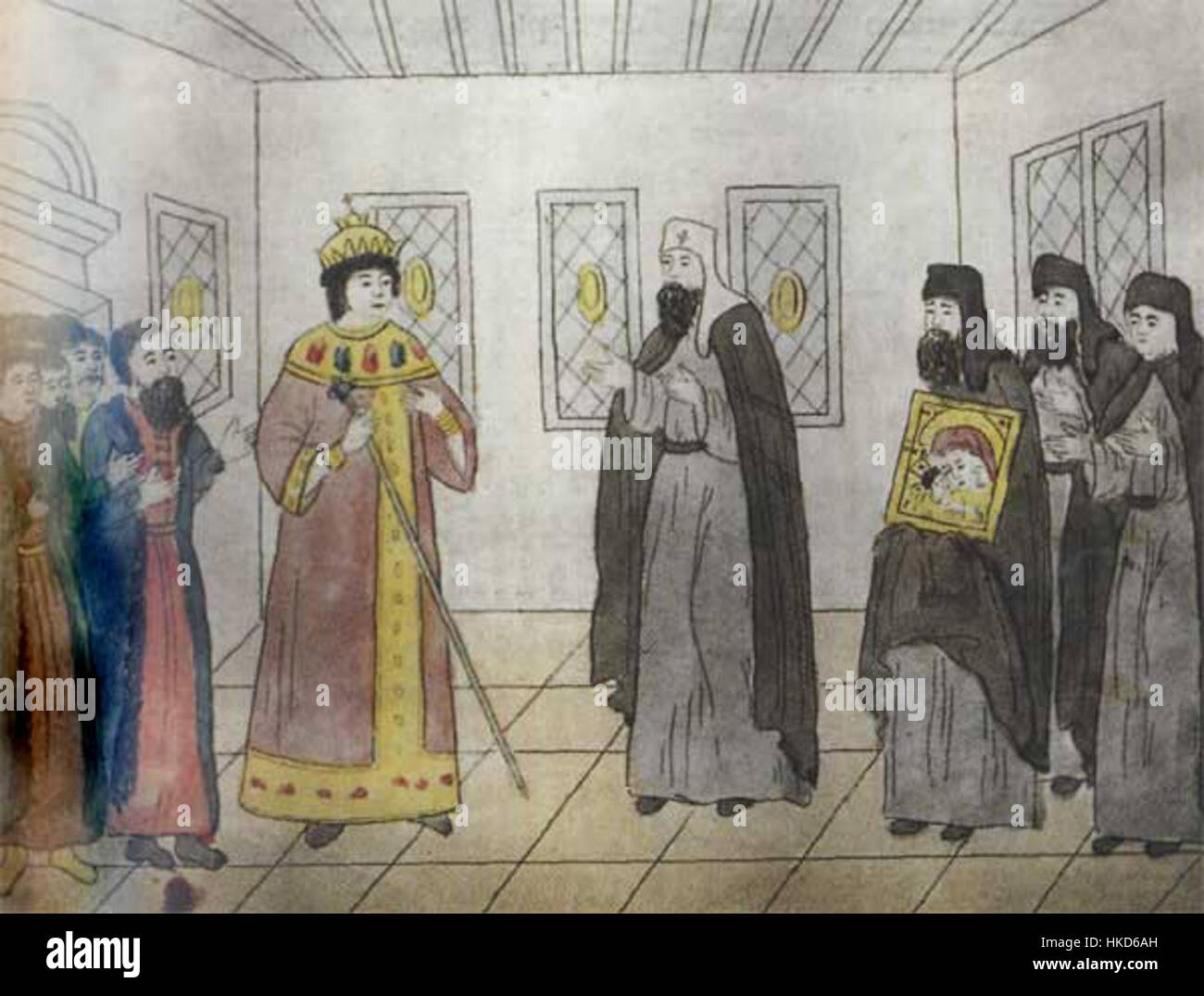 'Michael and Eudokia' is a classical artwork depicting a historical or ...