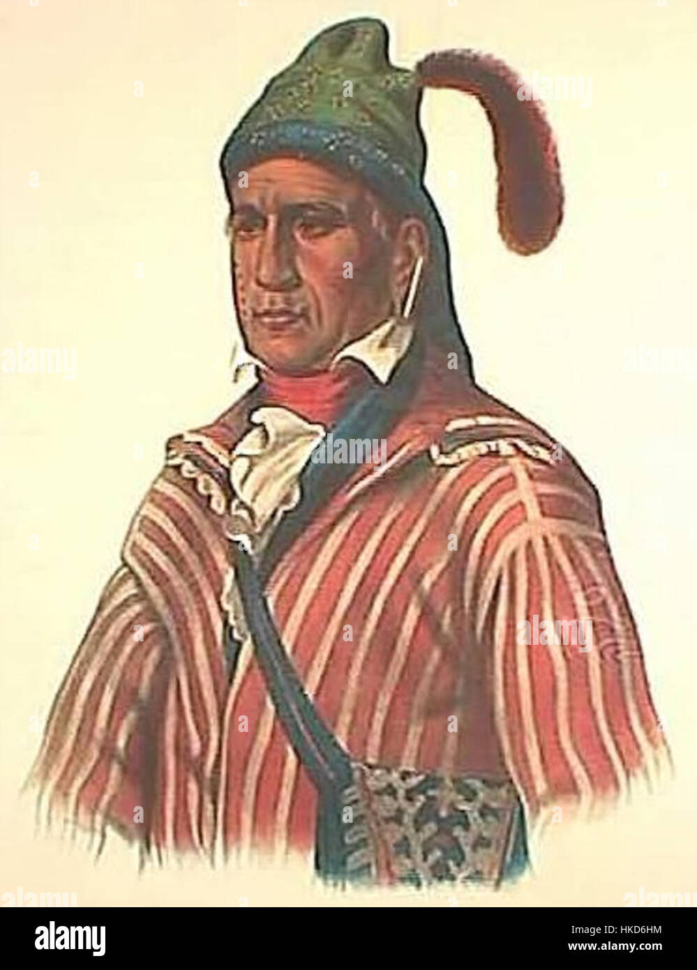 This painting features Menawa, a notable historical figure, captured in ...