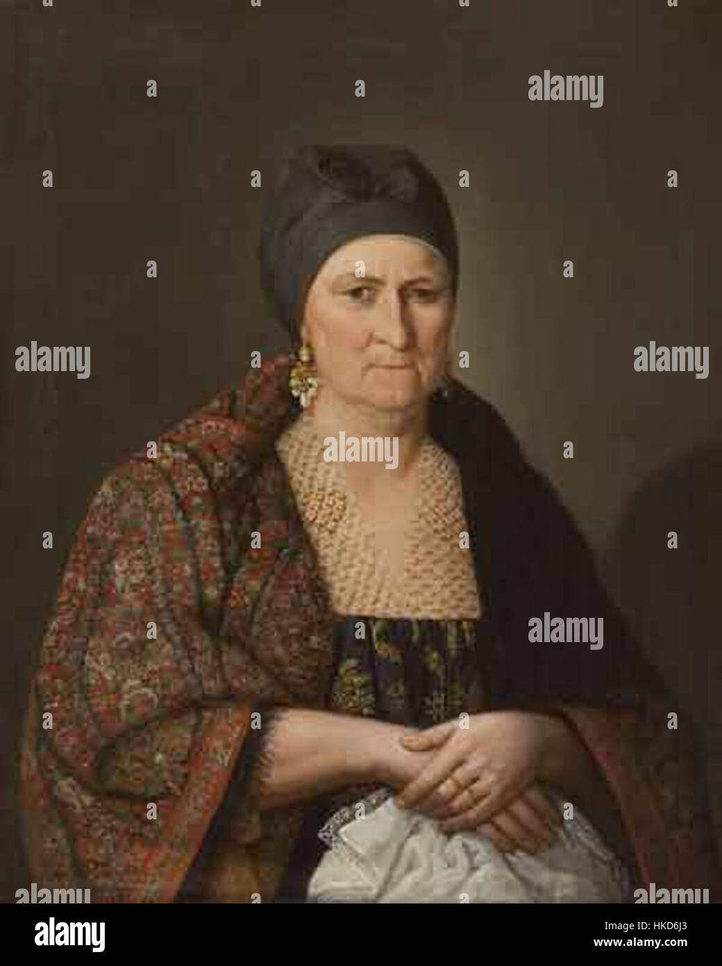 This artwork depicts women from Ryazan, dressed in traditional merchant ...