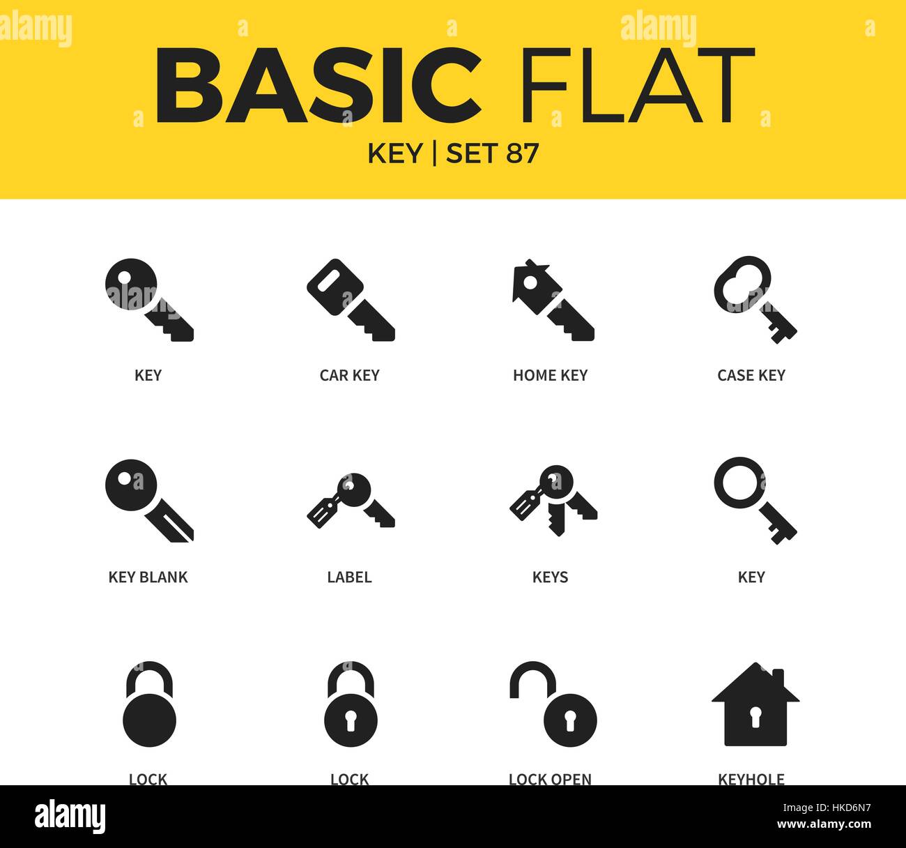 Basic set of key icons Stock Vector Image & Art - Alamy