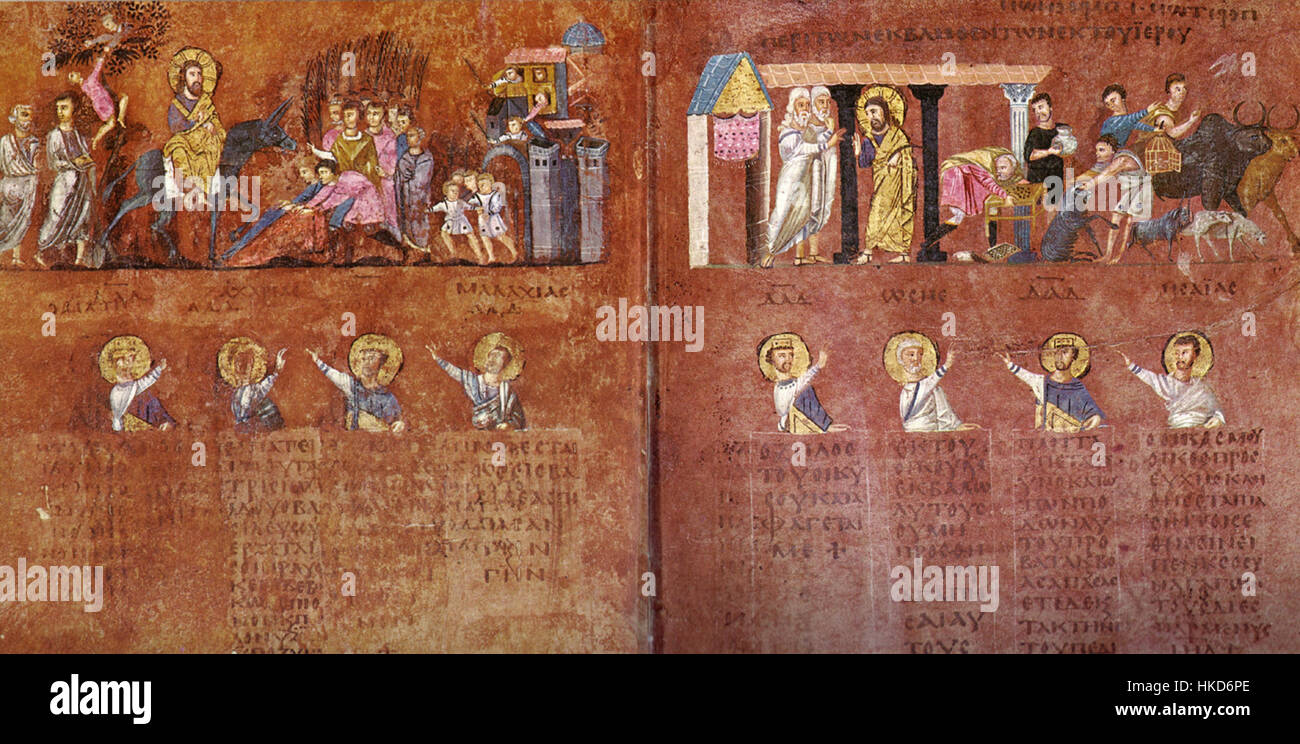 The *Miniatura del codice purpureo*, housed in the Cathedral of Rossano ...