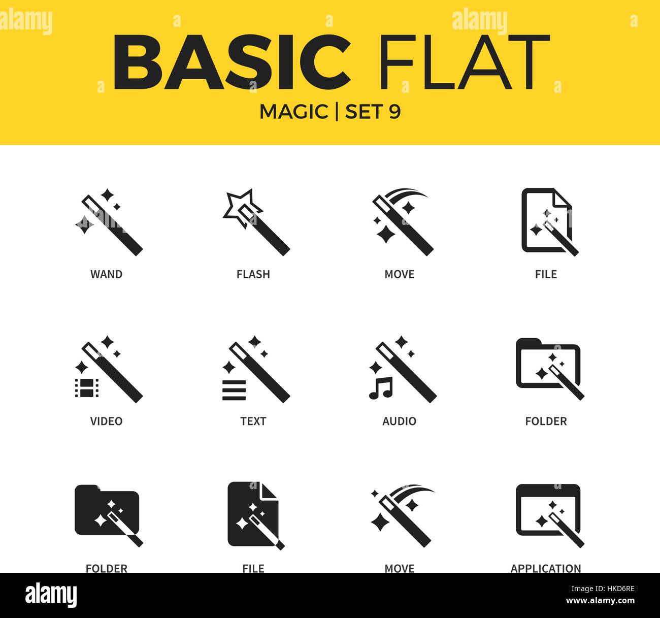 Basic set of Magic icons Stock Vector Image & Art - Alamy