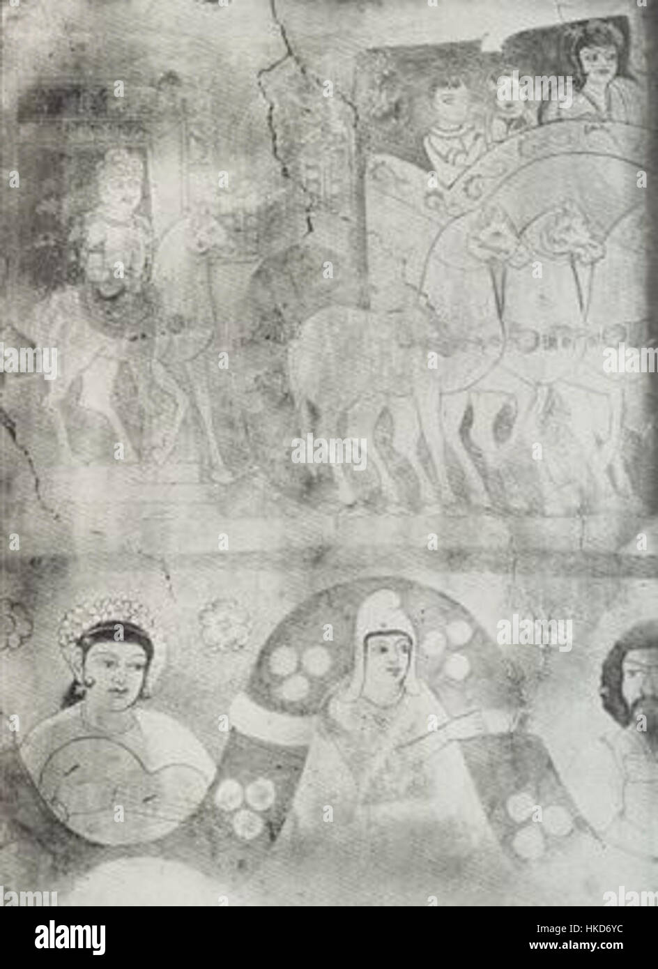 A fresco by an unknown artist, depicting a vibrant scene filled with ...