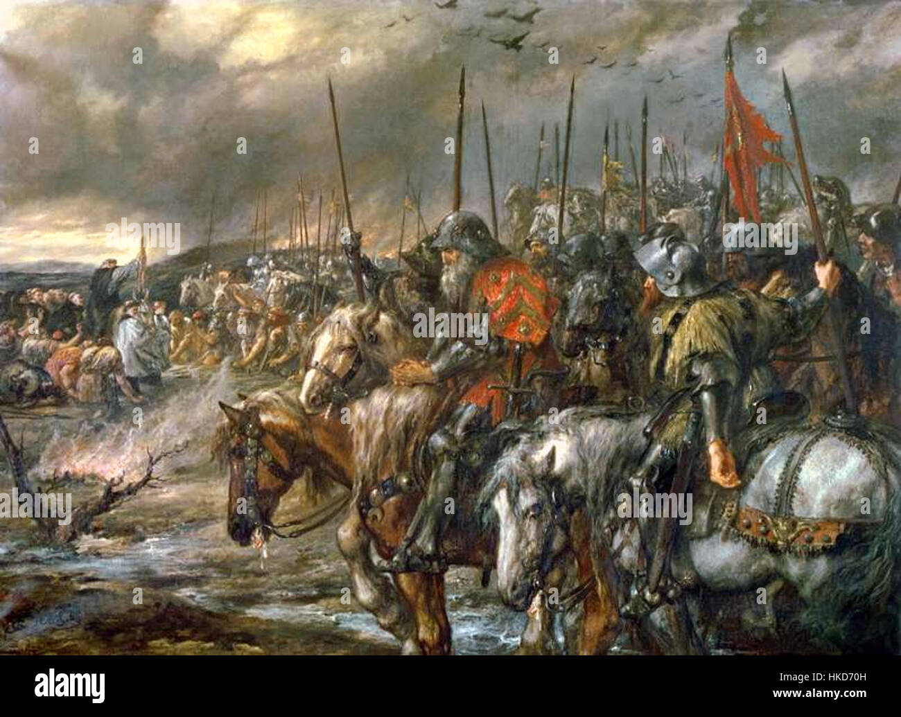 The *Morning of the Battle of Agincourt* painting illustrates the ...