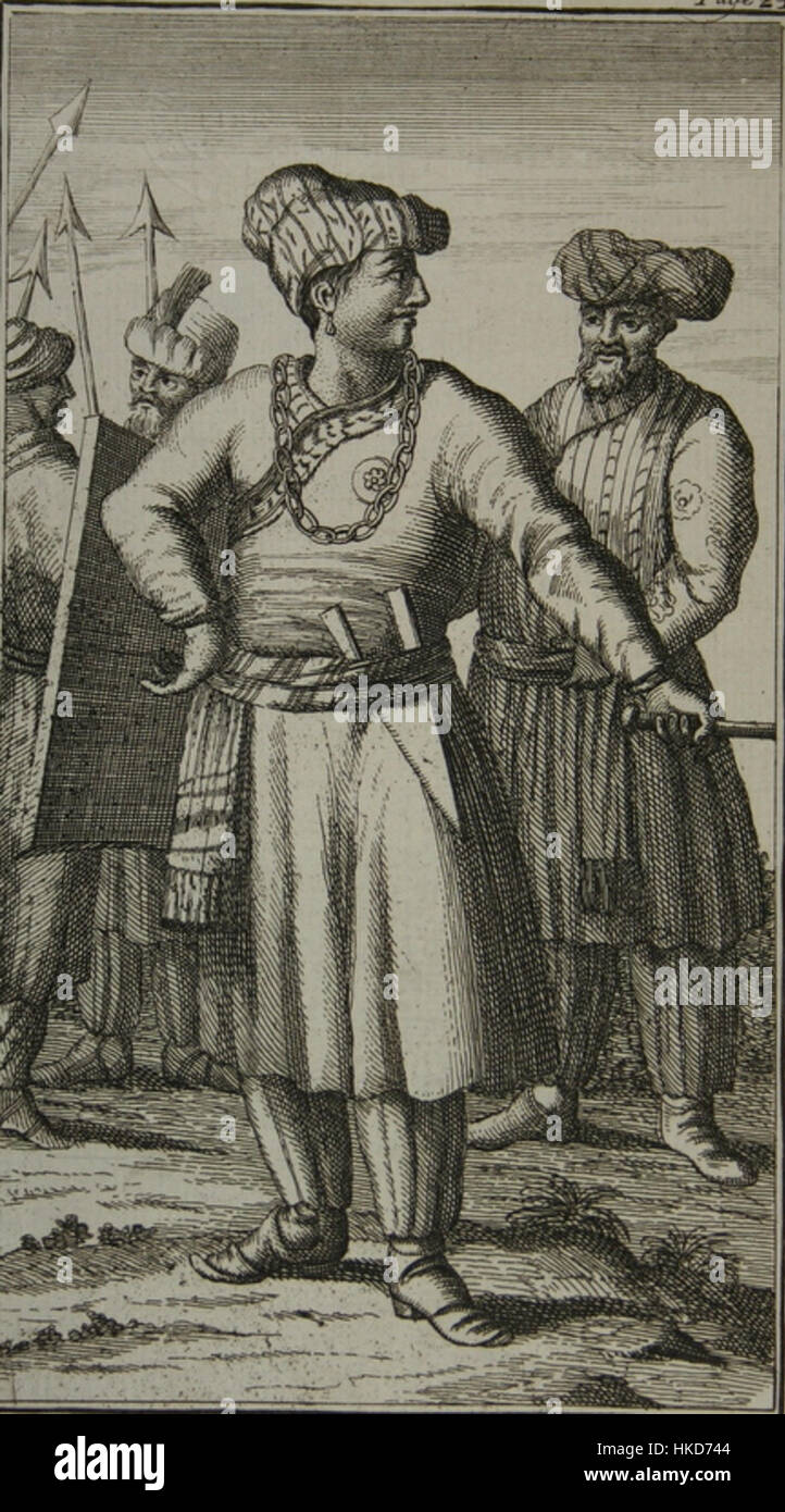 An illustration of Aurangzeb, the Mughal emperor, as depicted in ...