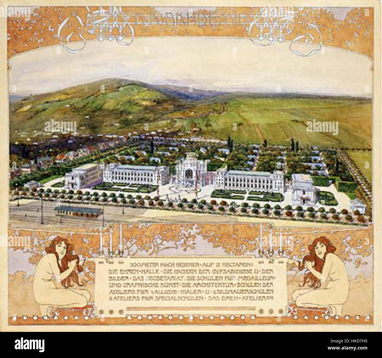 Otto Wagner’s artwork showcases his iconic style of architectural and ...