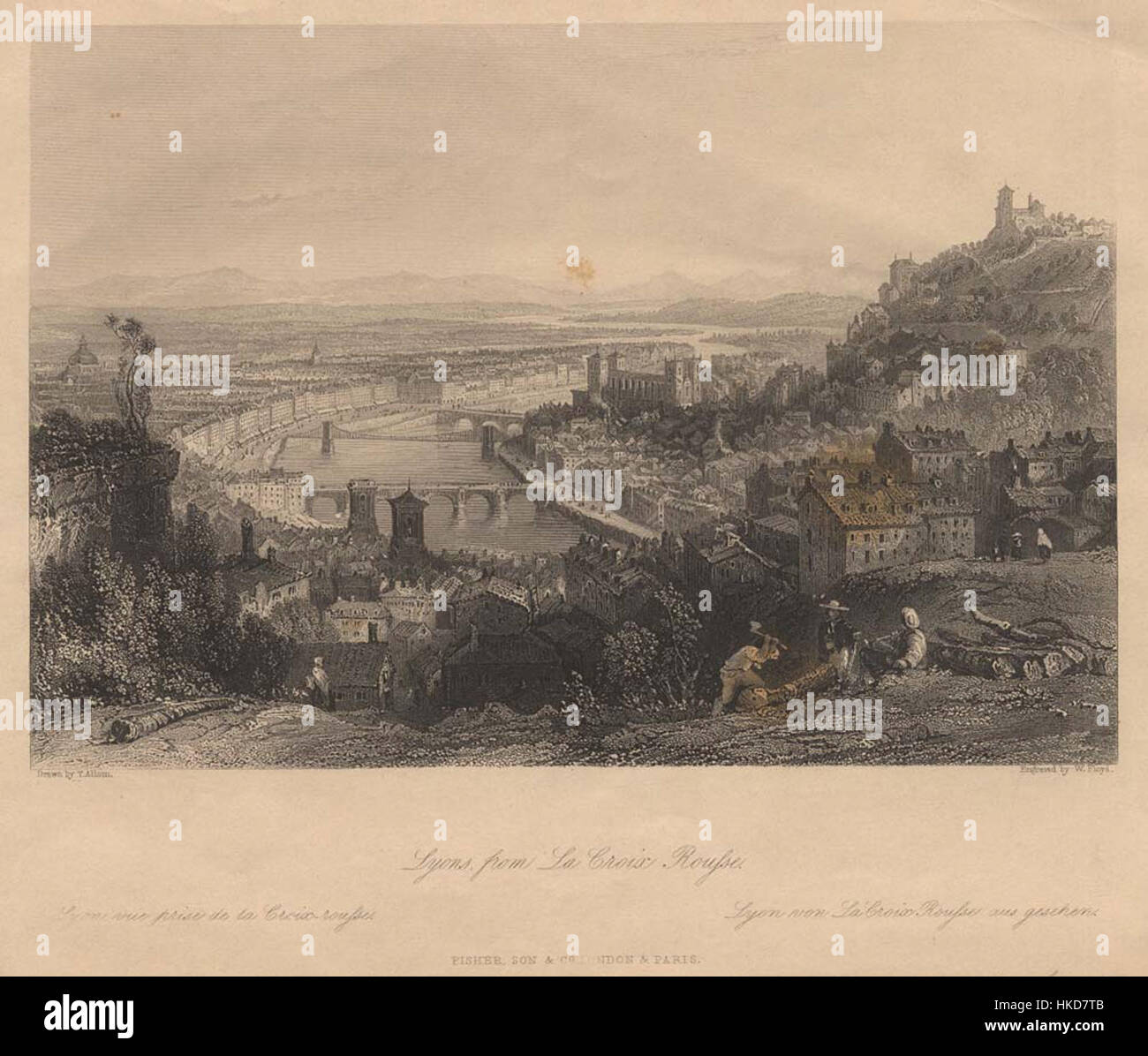 'Lyons from La Croix Rousse' is an artwork showcasing the view from La ...