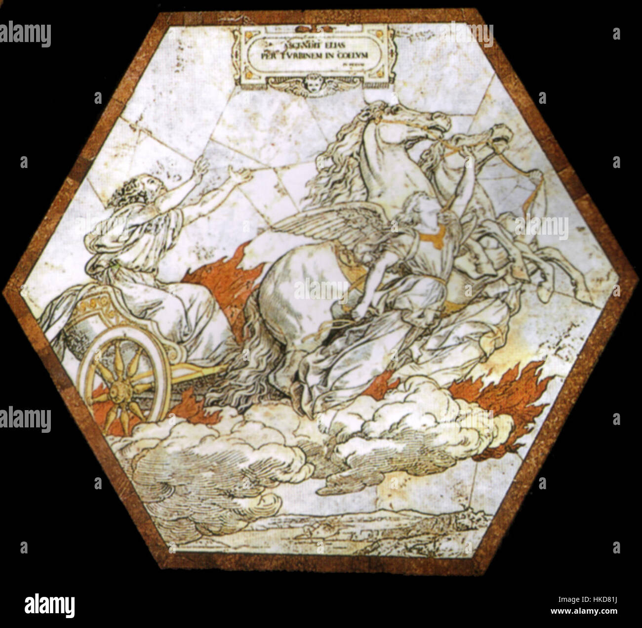 The artwork 'Pavimento di Siena' features intricate hexagonal tiles and ...