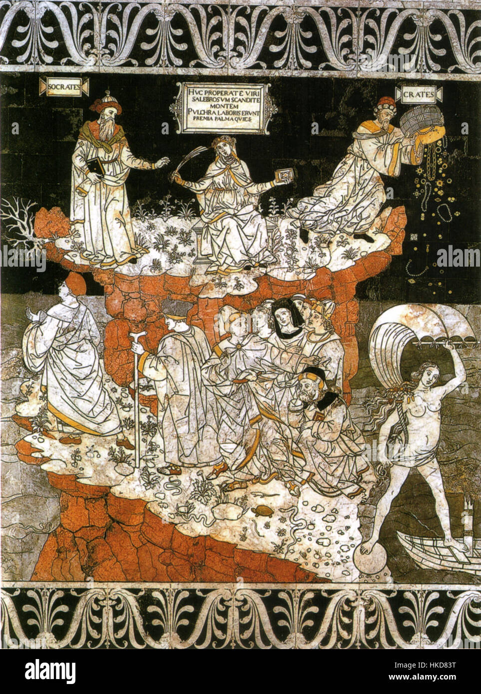 A fresco by Pinturicchio, 'Allegory of the Hill of Wisdom', part of the ...